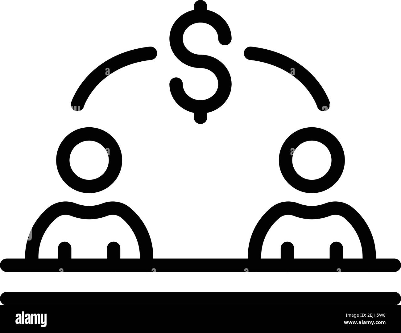 Financial cooperation icon. Outline financial cooperation vector icon ...