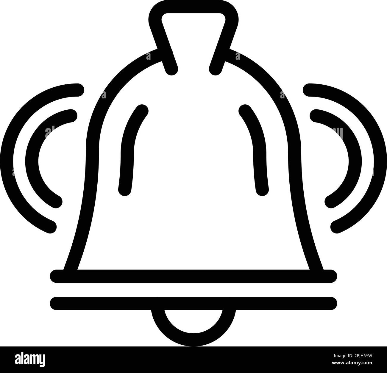 Bell alarm icon. Outline bell alarm vector icon for web design isolated ...