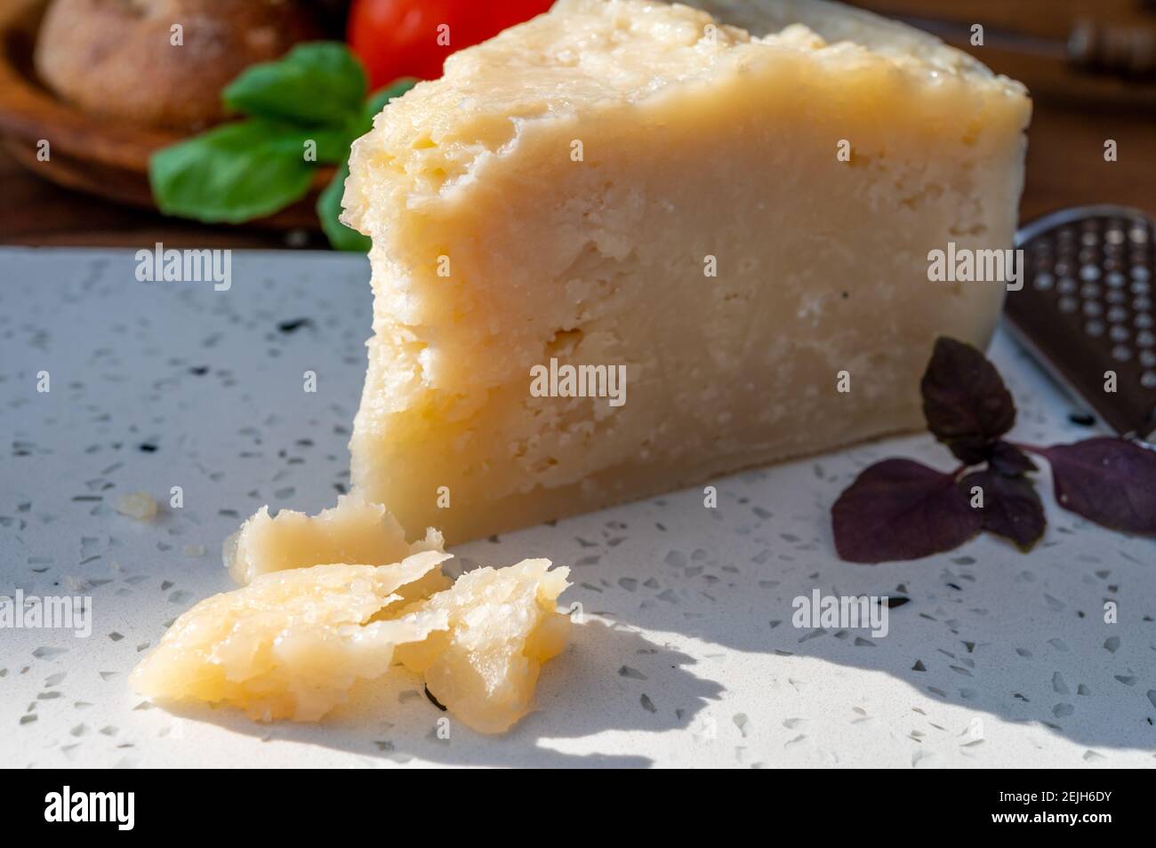 Cheese collection, aged hard Italian sheep cheese black pecorino from ...