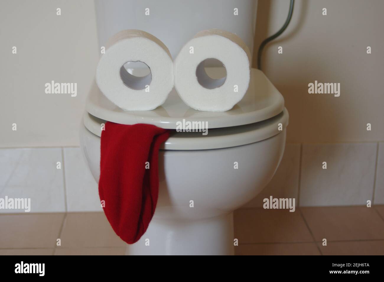 Toilet paper in a roll. Snow-white soft three-layer toilet paper Stock ...