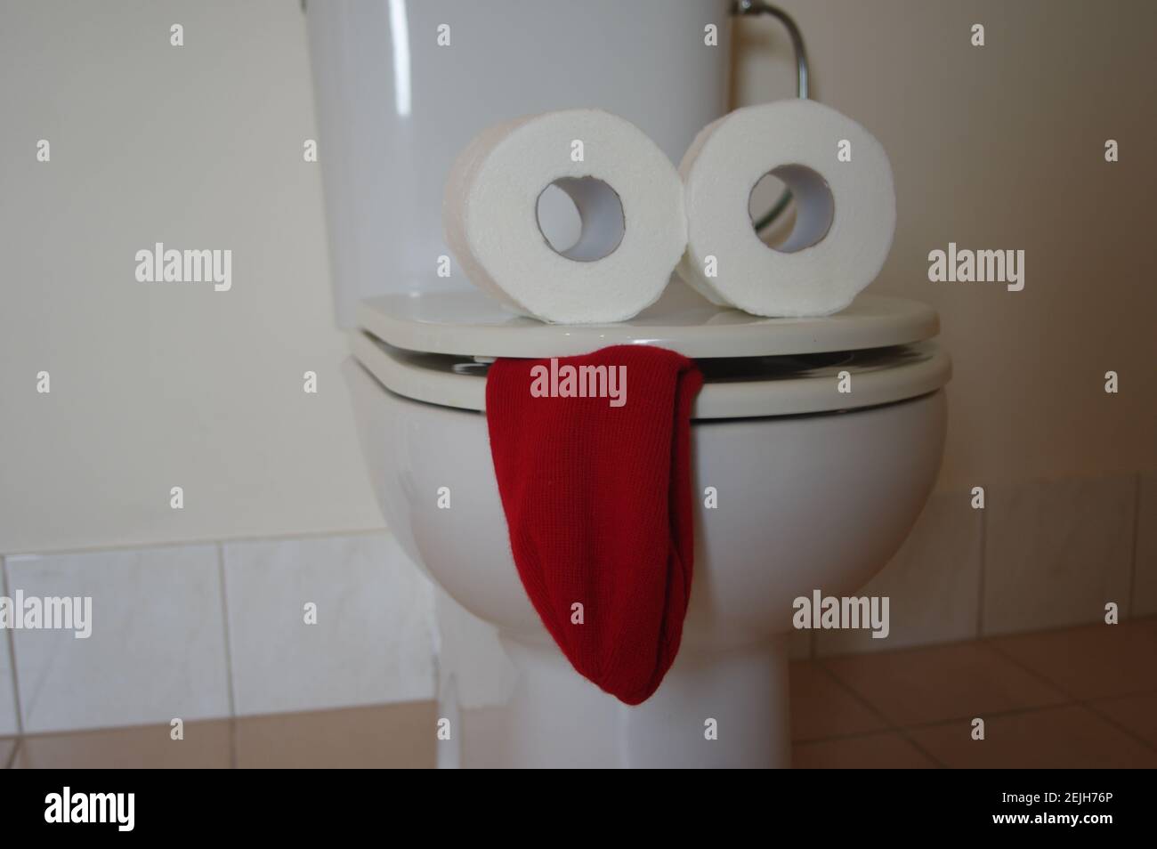 Toilet paper in a roll. Snow-white soft three-layer toilet paper Stock ...