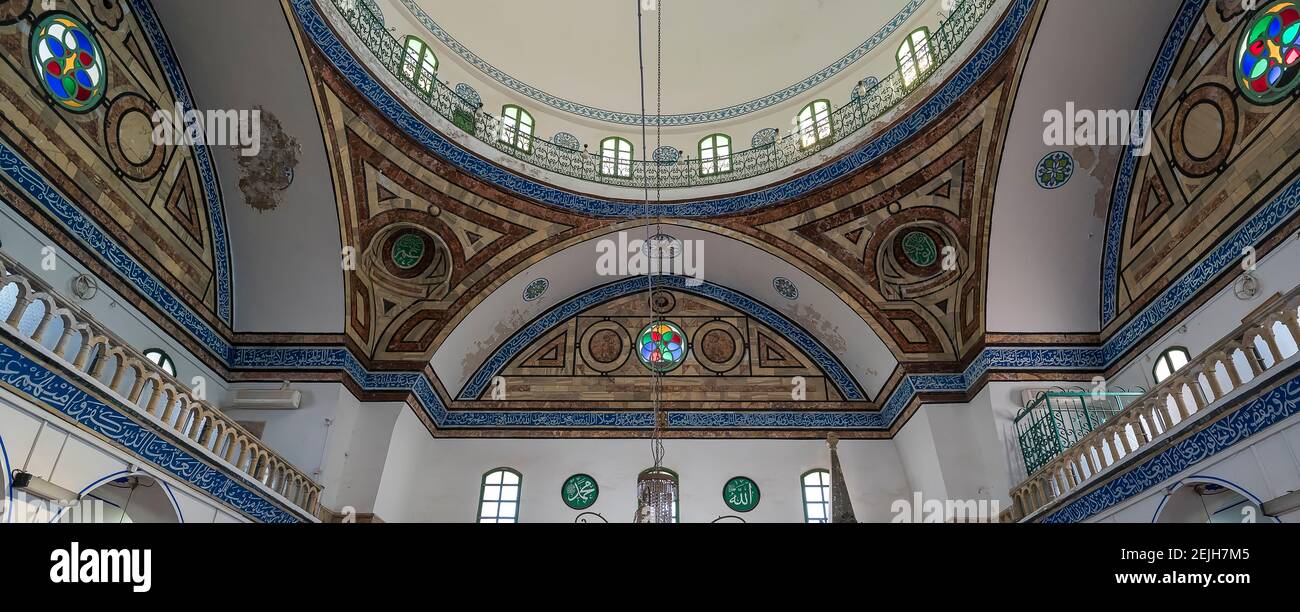 Interiors of a mosque, El-Jazzar Mosque, Acre (Akko), Israel Stock ...