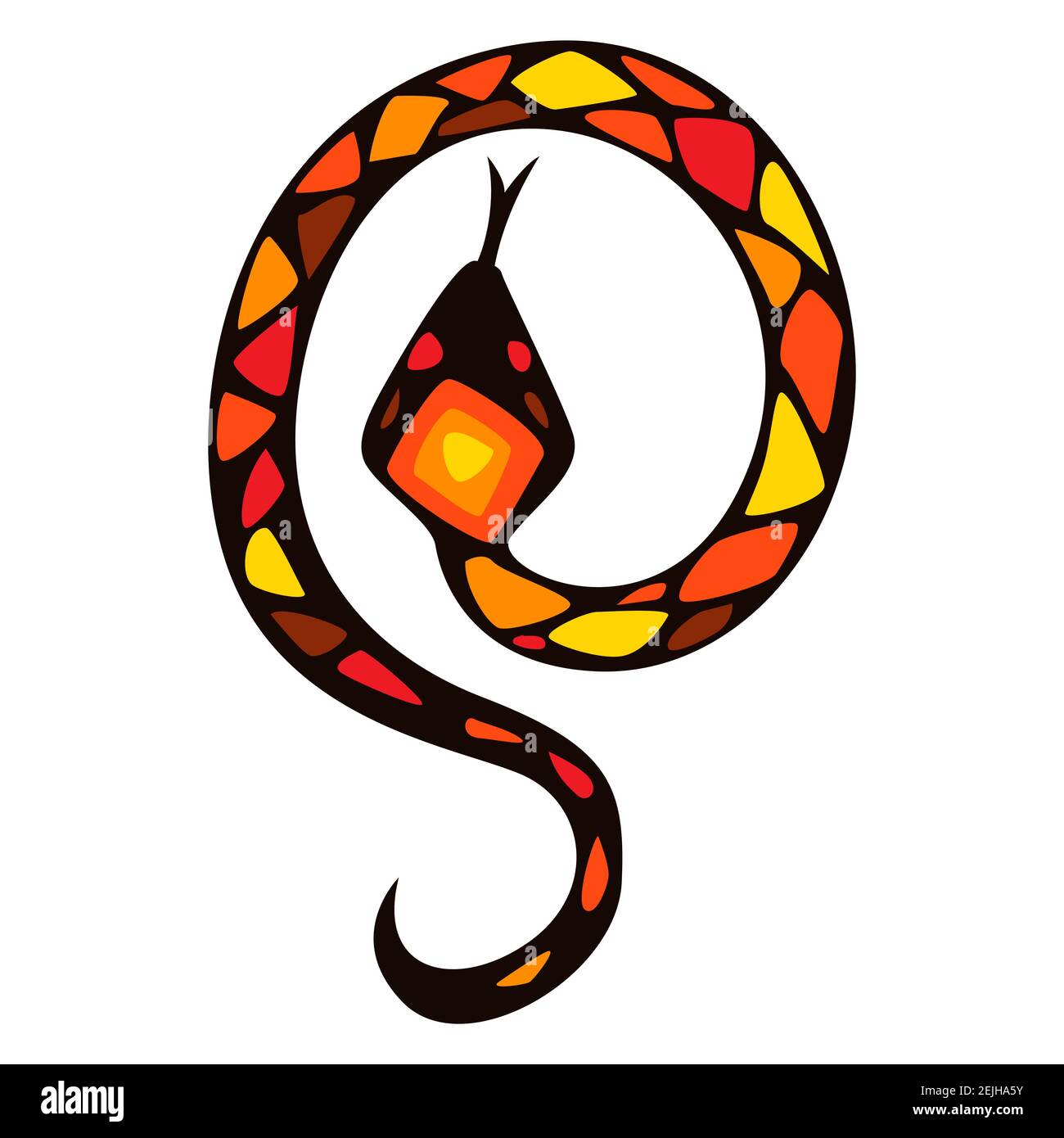 Illustration of stylized snake Stock Vector Image & Art - Alamy
