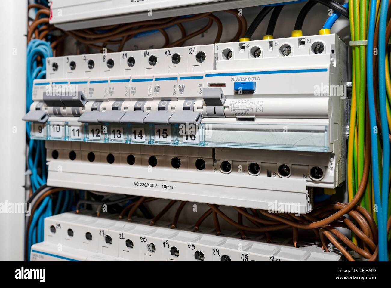Single phase fuses in OFF and ON position and residual current ...