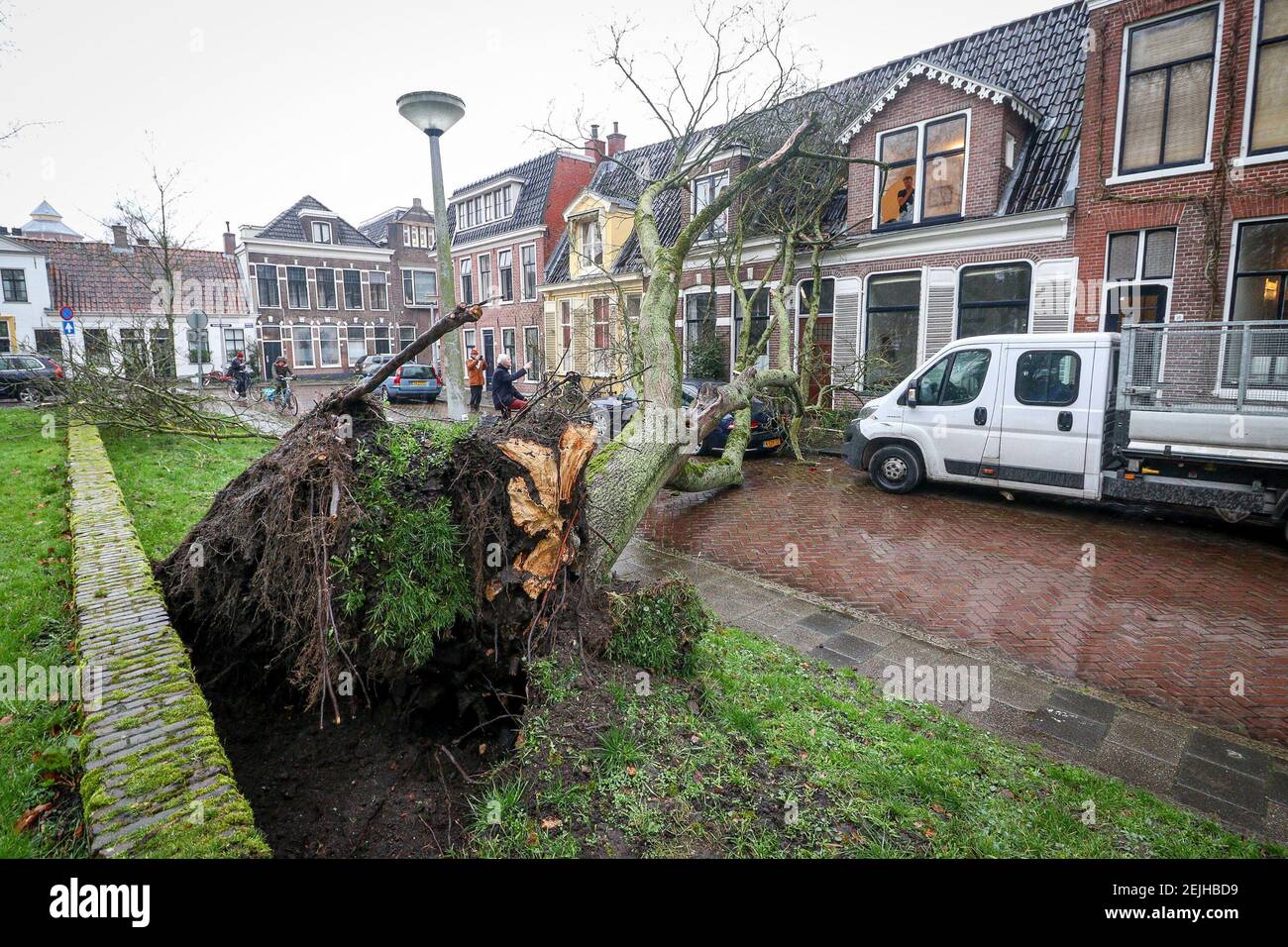 GRONINGEN, , 09-02-2020, dutchnews, , Storm damage due to storm Ciara ...