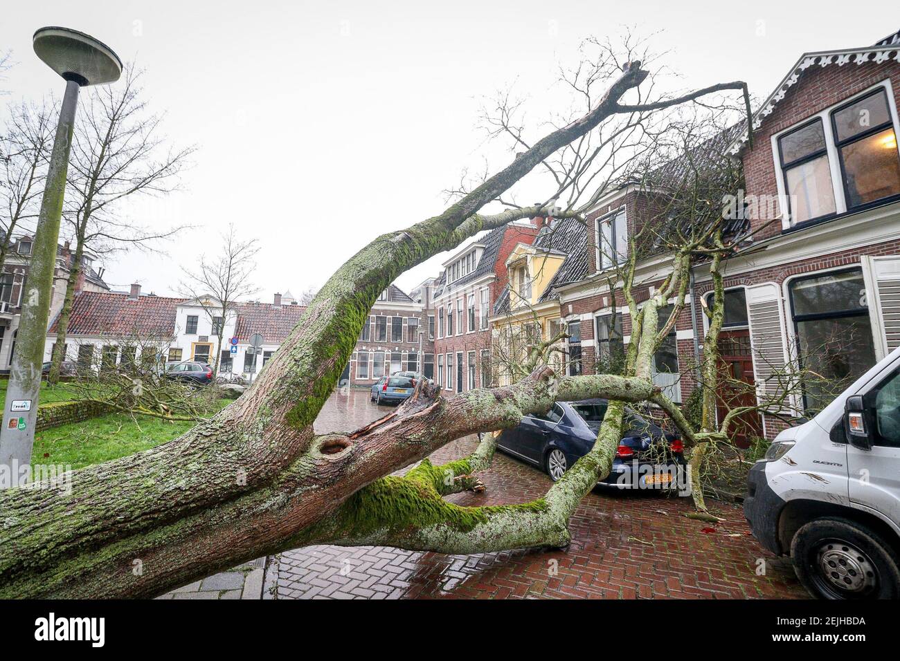 GRONINGEN, , 09-02-2020, dutchnews, , Storm damage due to storm Ciara ...
