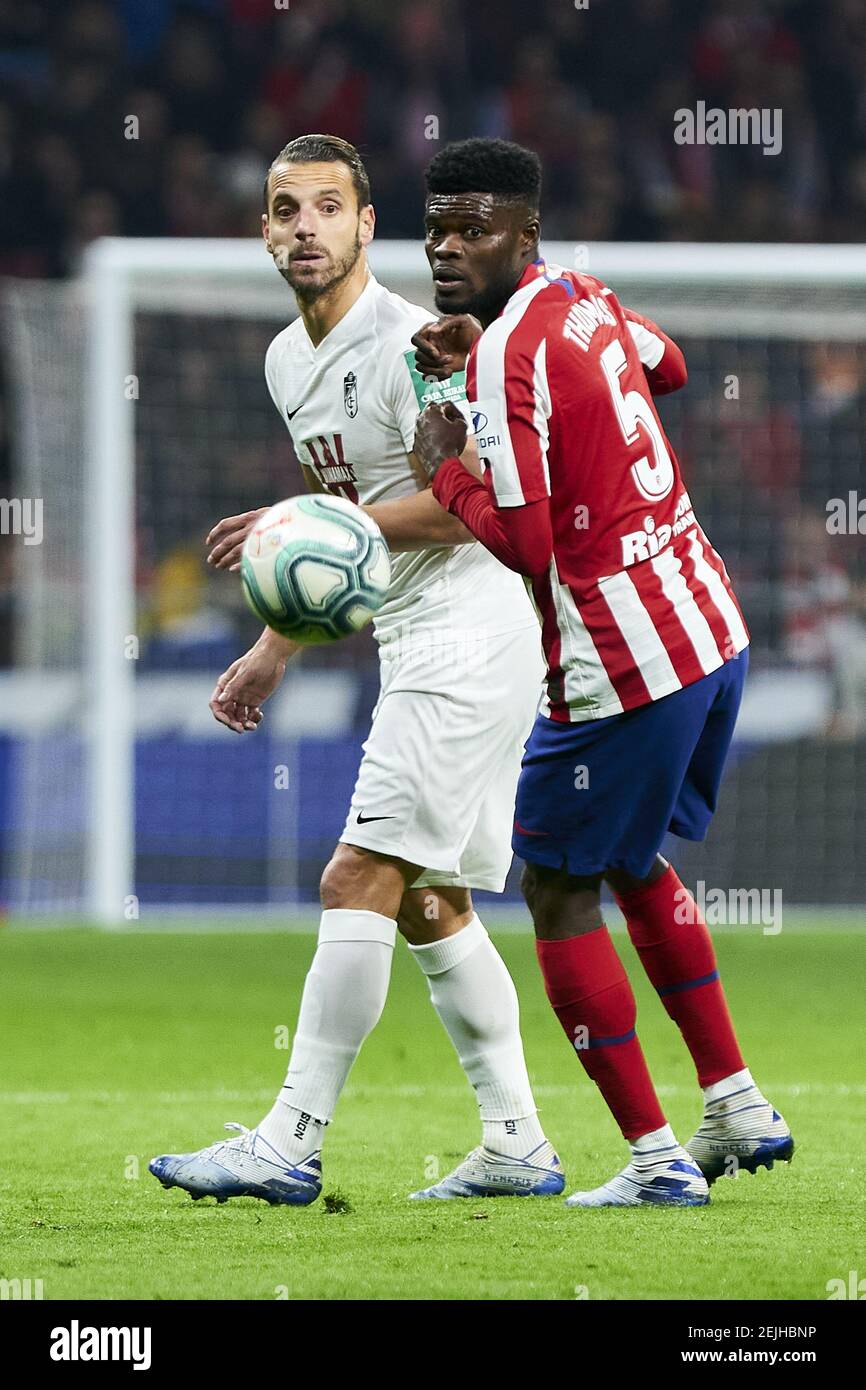Thomas Teye (R) and Roberto Soldado (L) in action during the La Liga ...