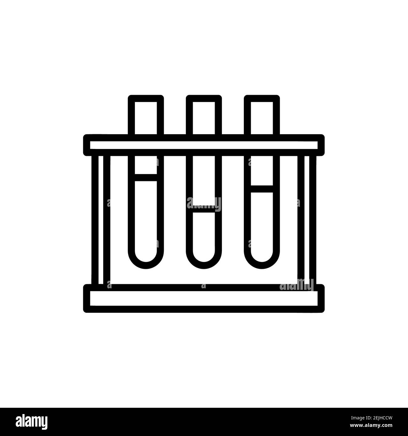 Test tube flat icon. Pictogram for web. Line stroke. Isolated on white ...