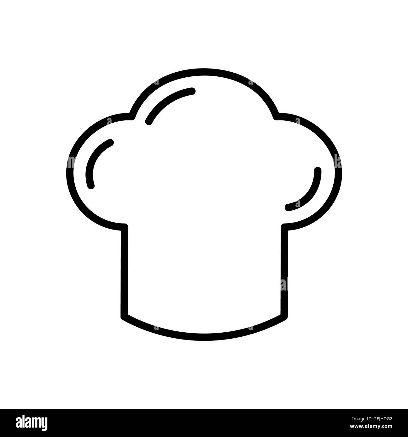 chef's hat flat icon. Pictogram for web. Line stroke. Isolated on white ...