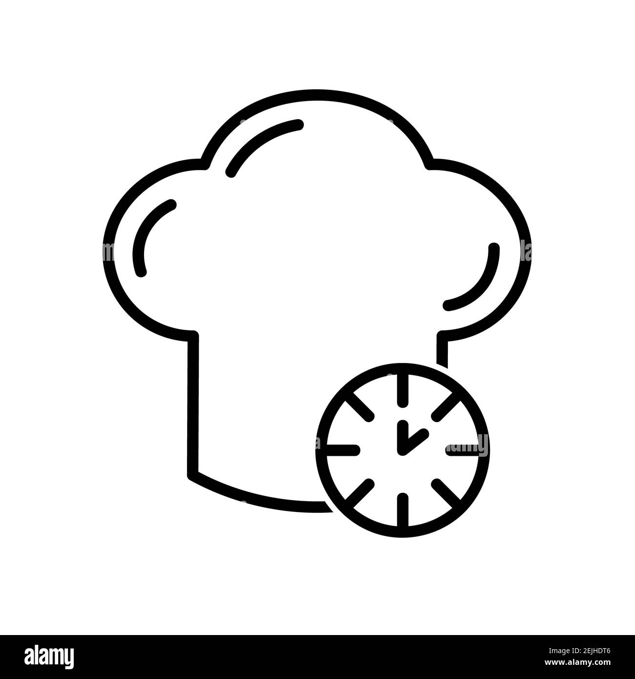 chef's hat flat icon. Pictogram for web. Line stroke. Isolated on white ...