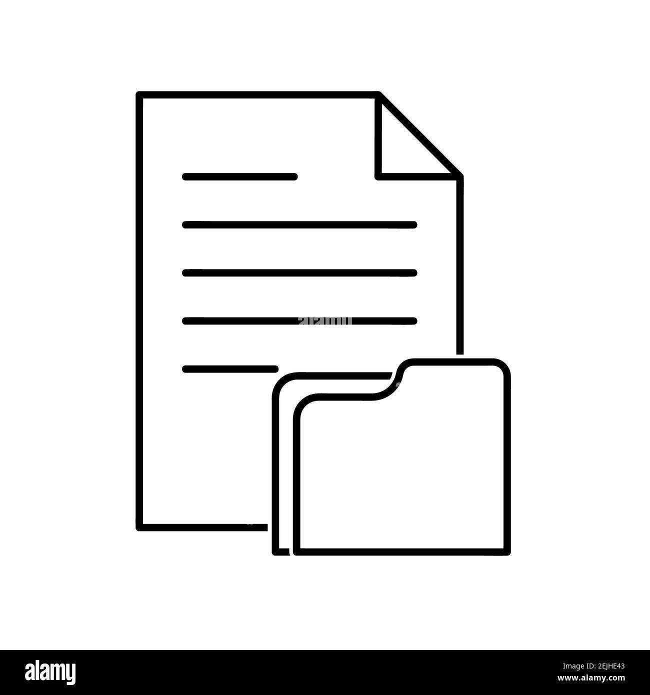 Document flat icon with folder symbol. Pictogram for web. Line stroke ...