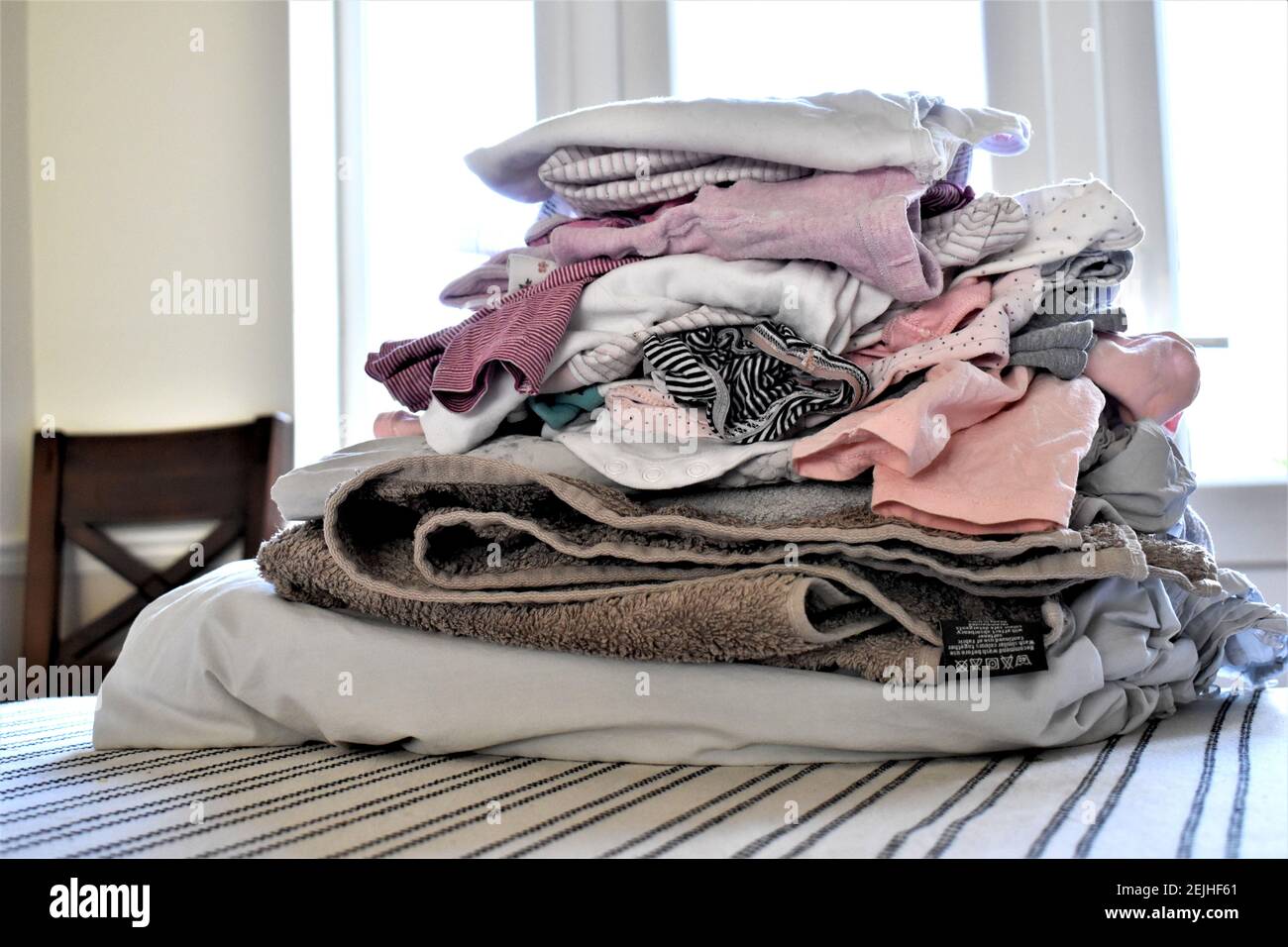 A pile of clean laundry Stock Photo - Alamy