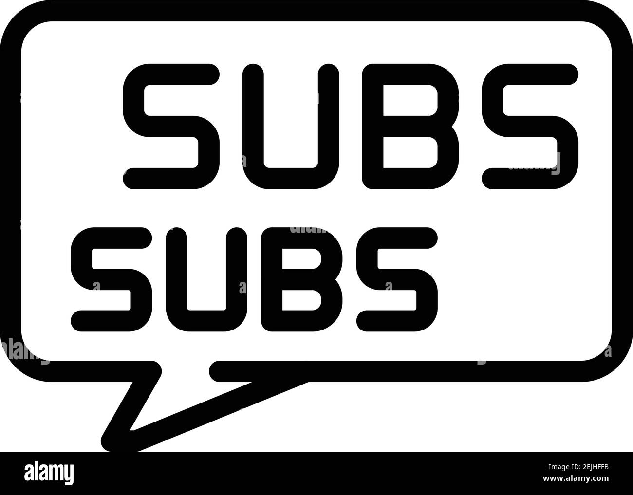 Subscribe message icon. Outline subscribe message vector icon for web ...