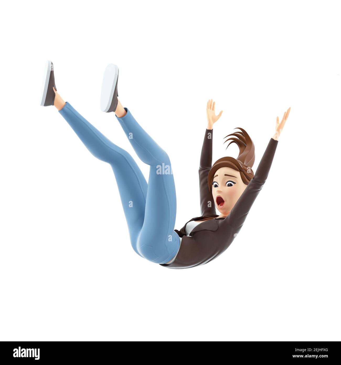 3d cartoon woman falling hi-res stock photography and images - Alamy