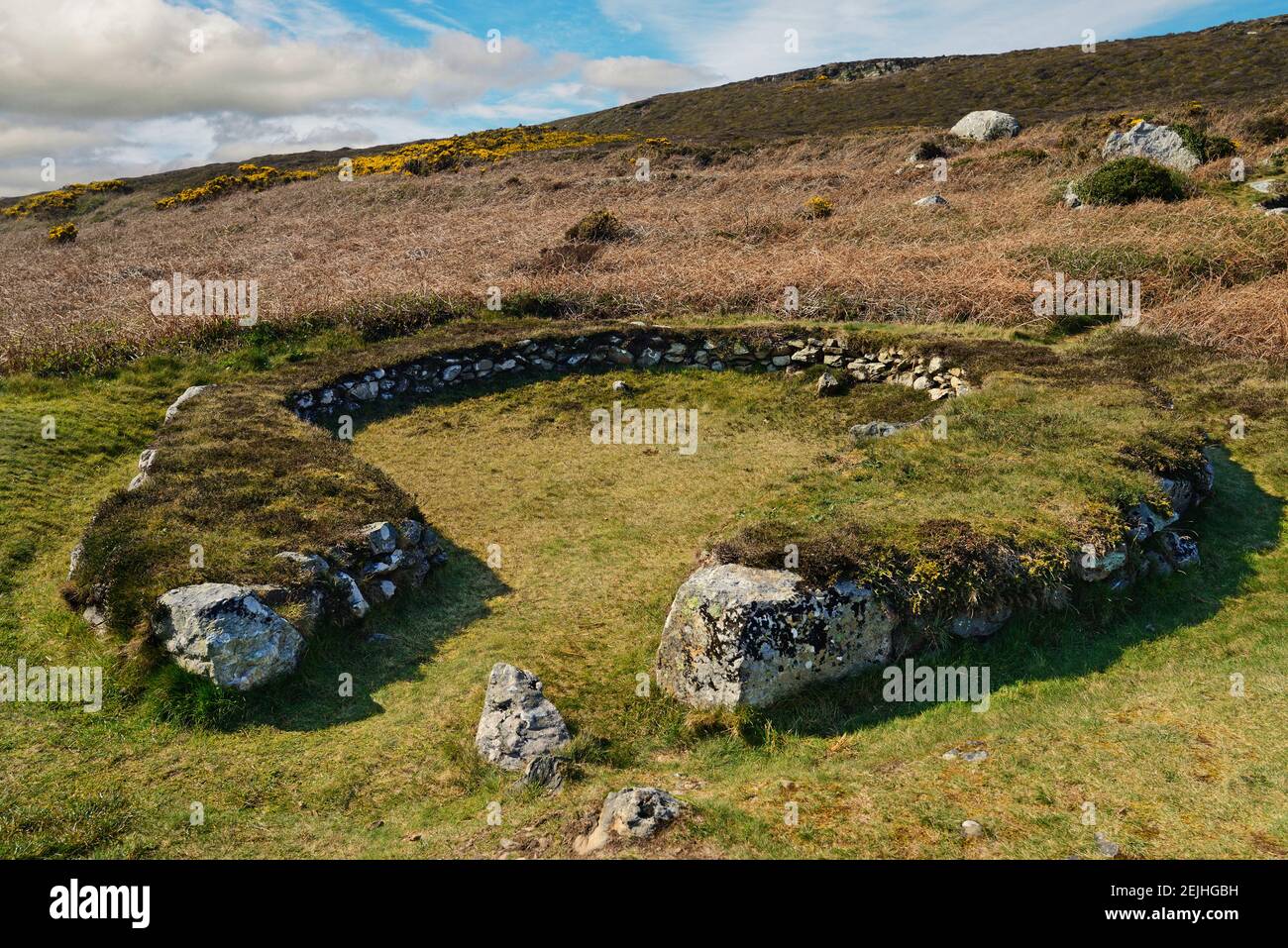 The Holyhead Mountain Hut Circles are the remains of a group of ...