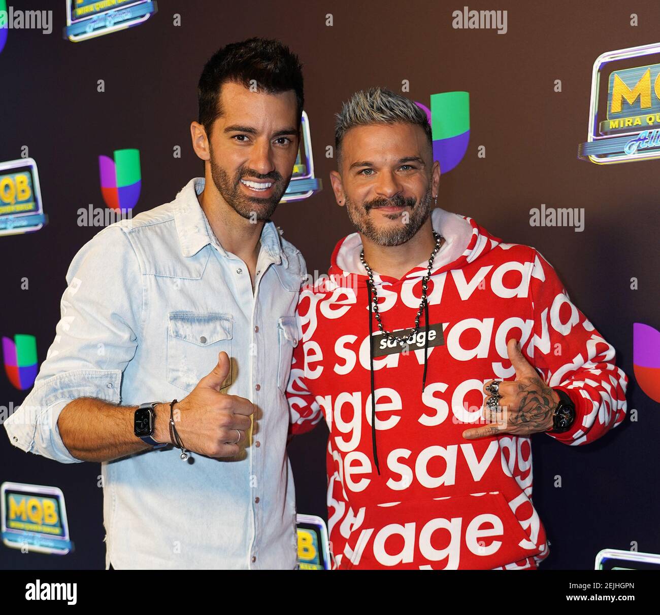 MIAMI, FL - FEB 9: Tony Costa and Pedro Capo are seen backstage during ...