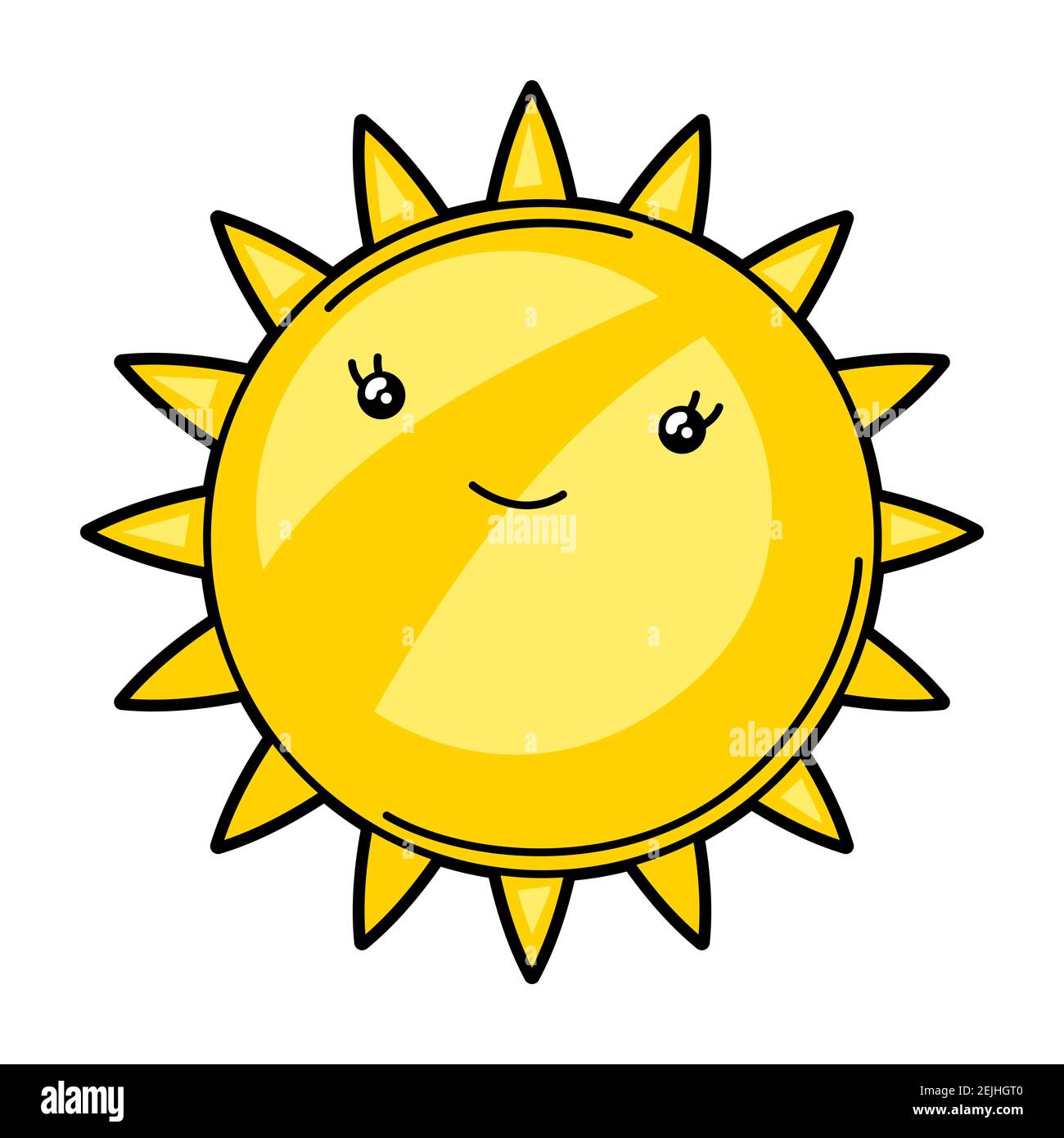 Kawaii cute illustration of sun Stock Vector Image & Art - Alamy