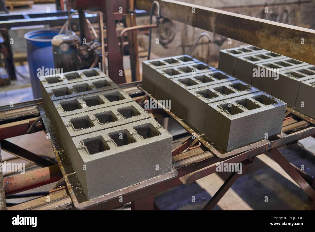 Cinder blocks lie on the ground and dried. on cinder block production ...