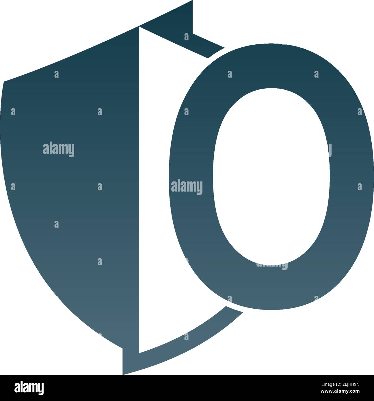Shield logo icon with letter O beside design vector illustration Stock ...