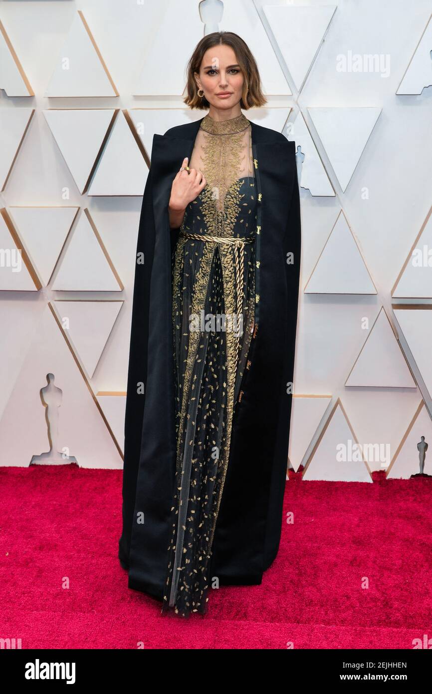 Natalie Portman walking on the red carpet at the 92nd Annual Academy ...