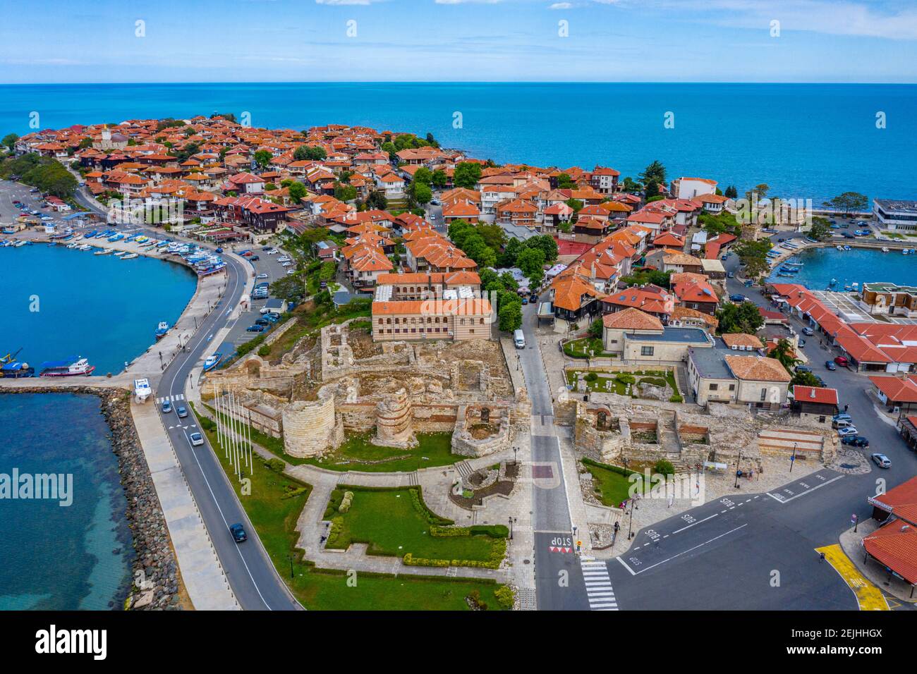 Aerial view of the Bulgarian town Nessebar Stock Photo - Alamy