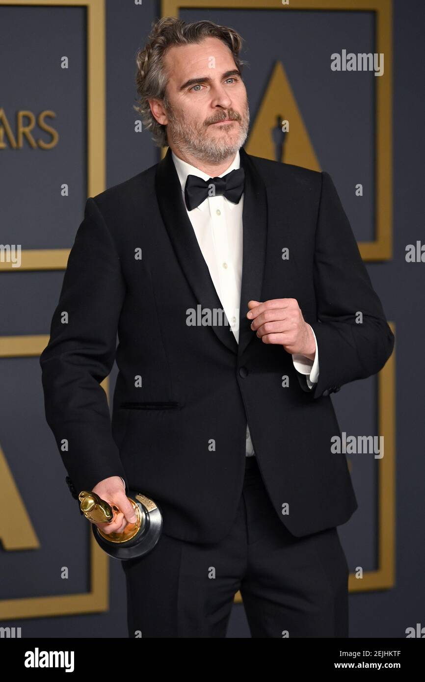Joaquin Phoenix, winner of the Actor in a Leading Role award for "Joker ...