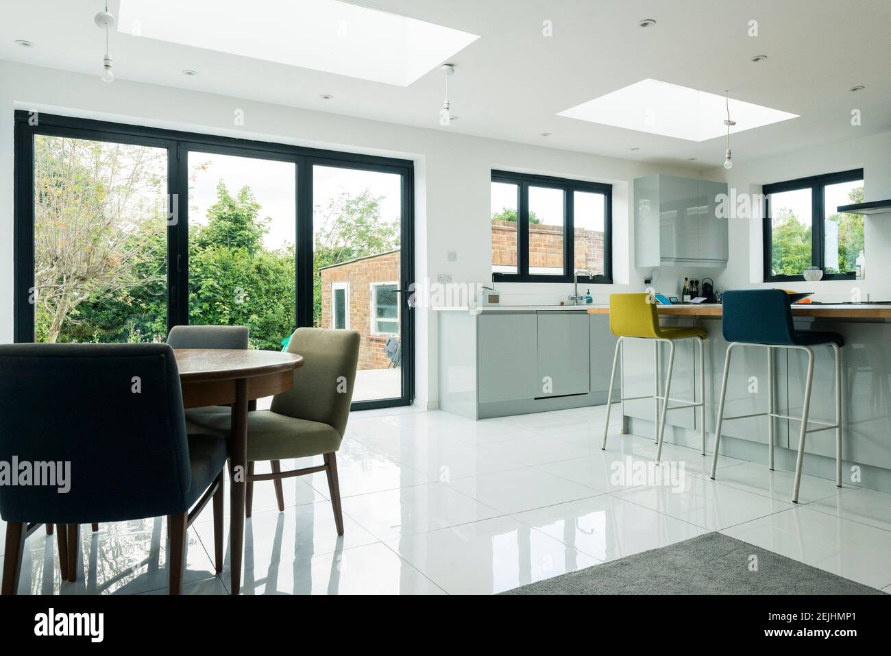 A modern typical house which has been renovated with white render and ...