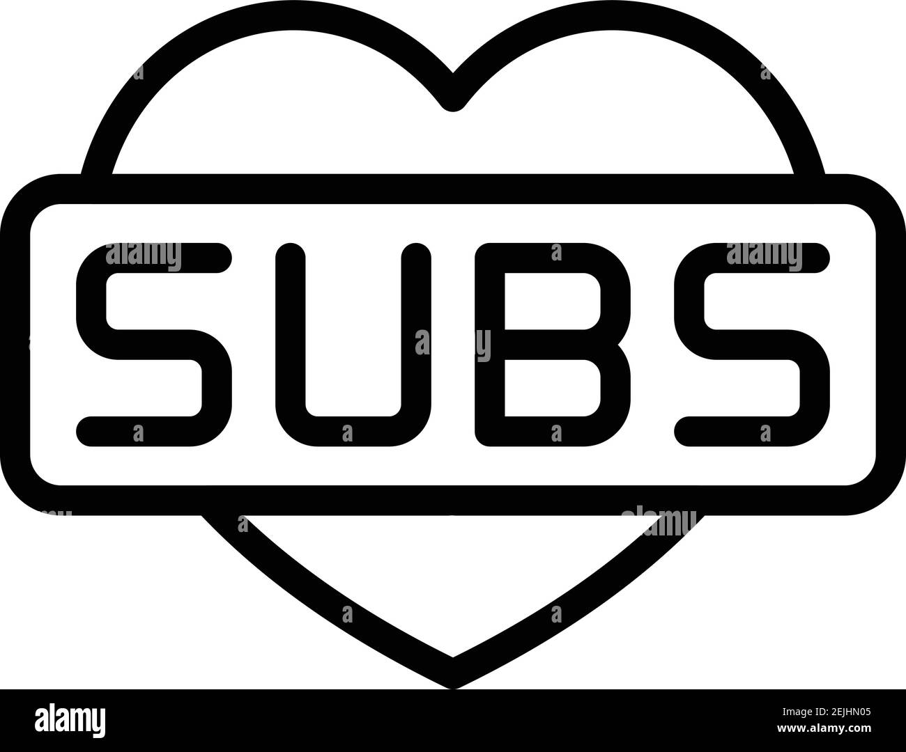 Favourite subscribe icon. Outline favourite subscribe vector icon for ...