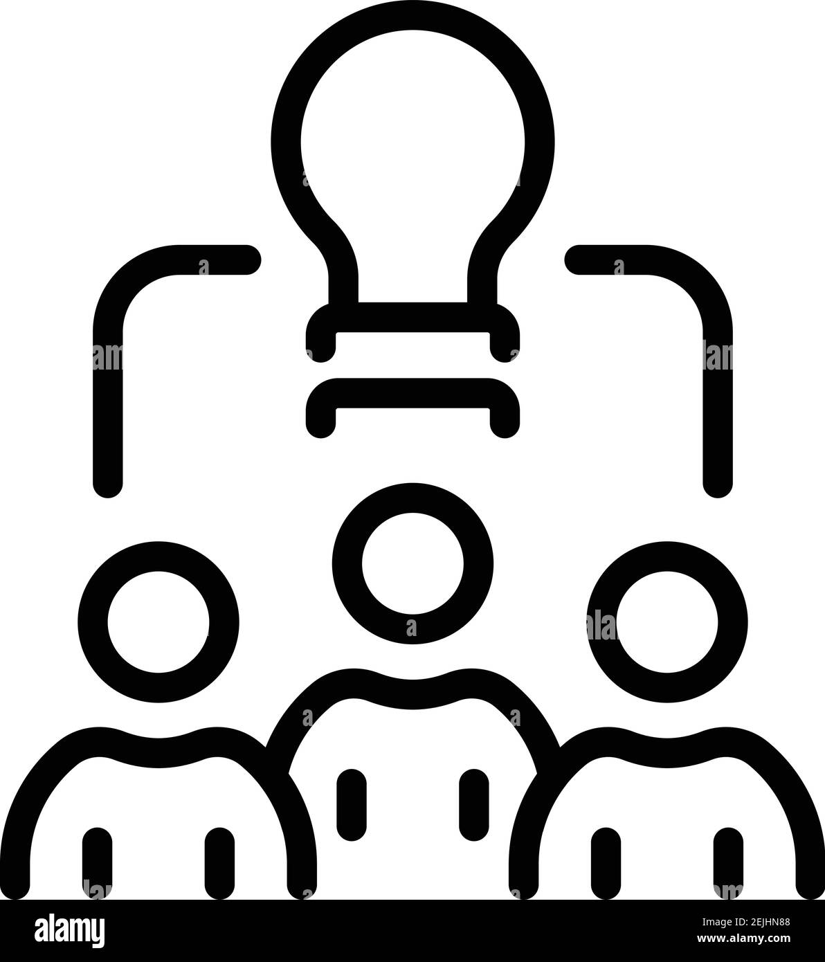Crowd cooperation icon. Outline crowd cooperation vector icon for web ...