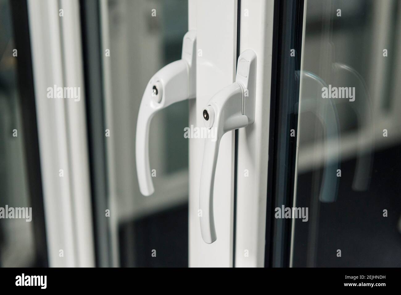 A double glazing business store room, show room with lots of plastic ...