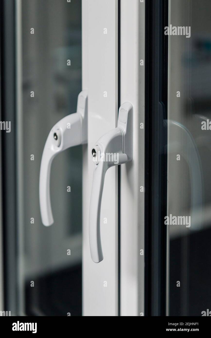 A double glazing business store room, show room with lots of plastic ...