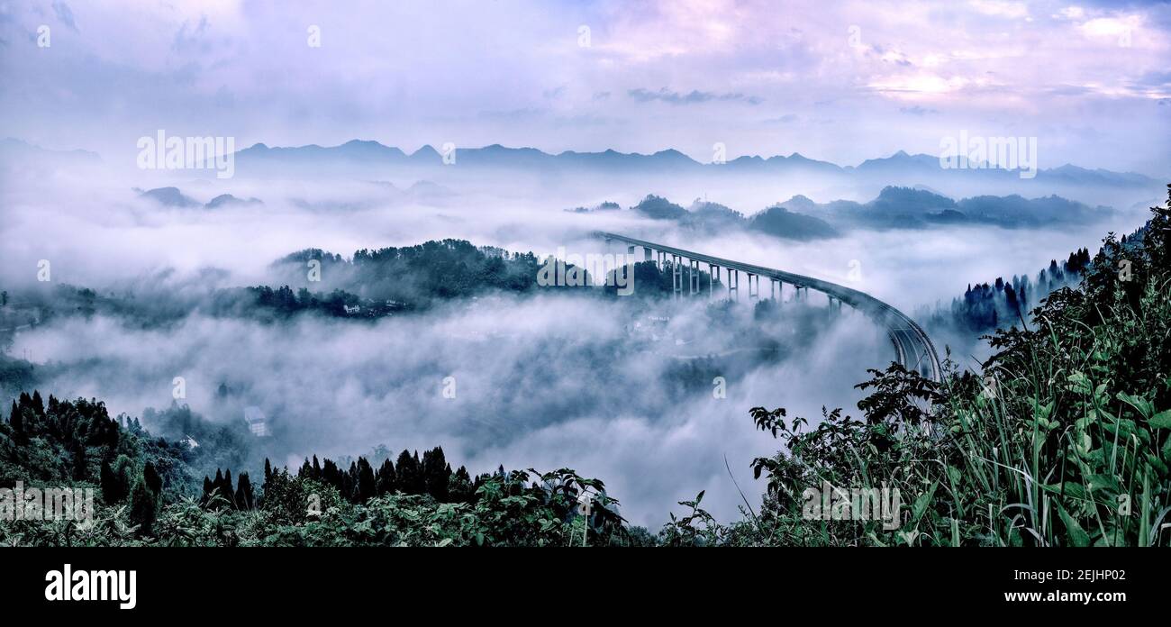 The picture shows the beautiful scenery of chongqing suburb. (Photo by ...