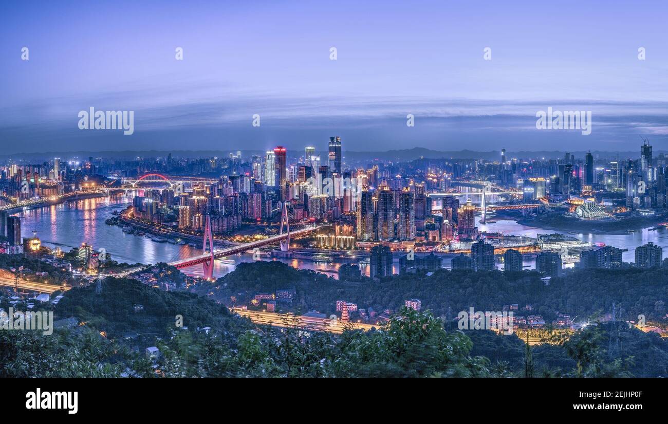 The picture shows the beautiful scenery of yuzhong peninsula in ...