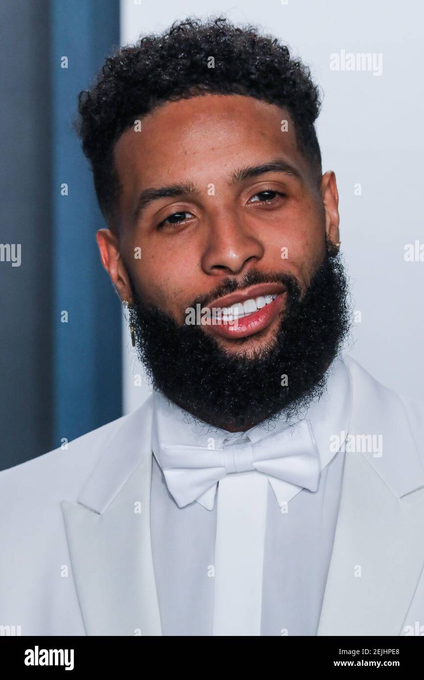 Odell Beckham Jr. walking on the red carpet at the 2020 Vanity Fair ...