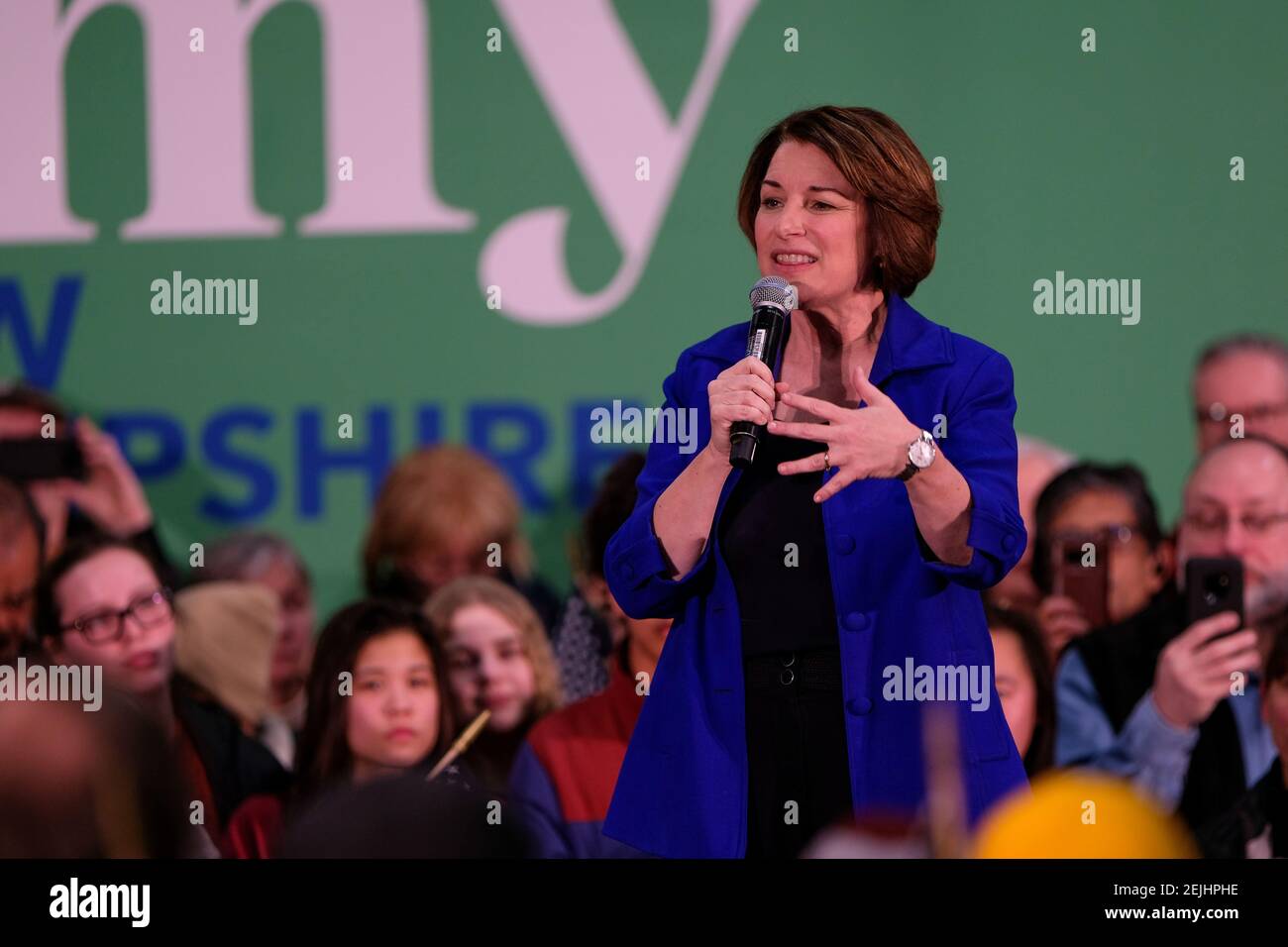 Democratic presidential candidate Minnesota Senator Amy Klobuchar campaigns in Nashua. (Photo by ...