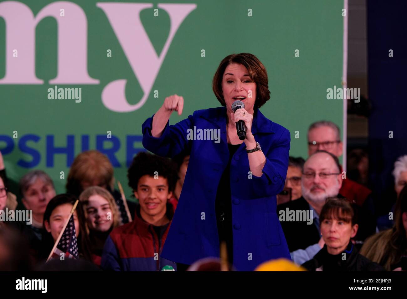 Democratic presidential candidate Minnesota Senator Amy Klobuchar campaigns in Nashua. (Photo by ...