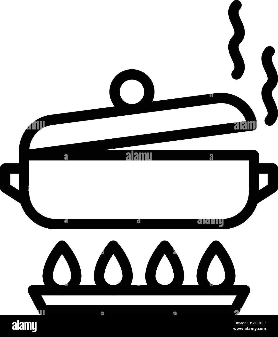 Stove pan icon. Outline stove pan vector icon for web design isolated ...