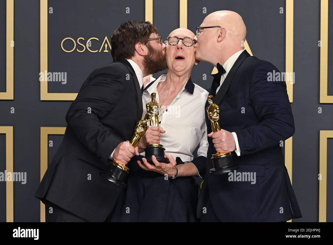 (L-R) Steven Bognar, Julia Reichert and Jeff Reichert, winner of Best ...