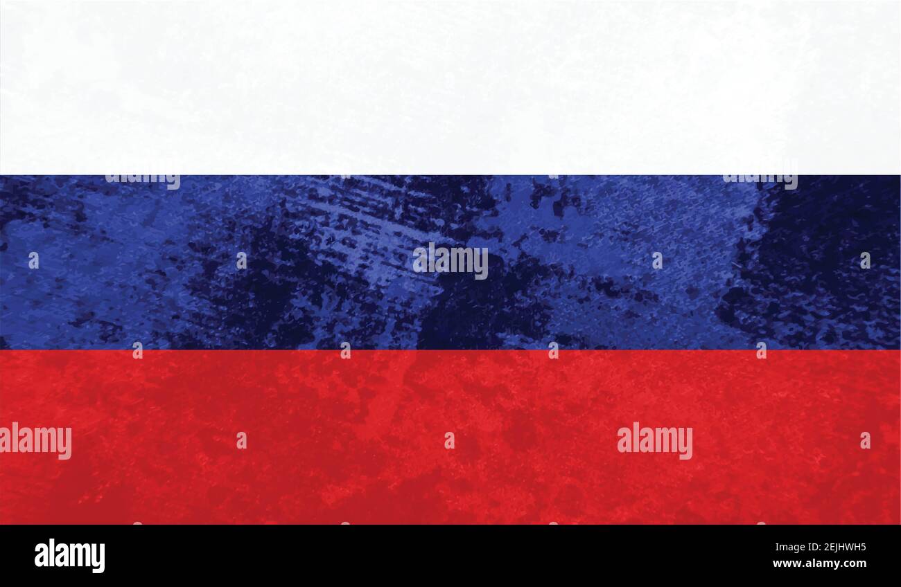 Flag of Russia. Squared grunge background. Russian national symbol ...