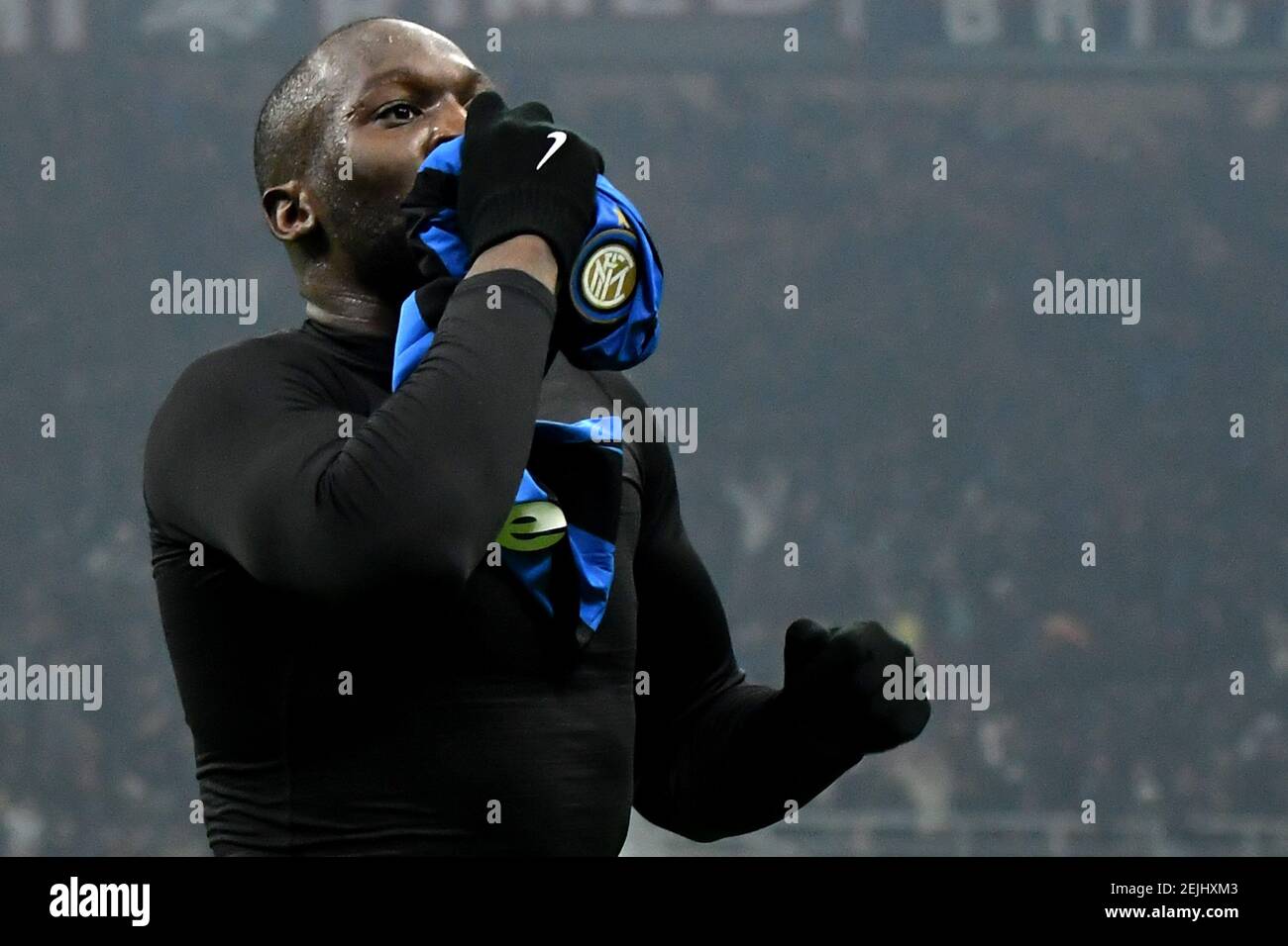 Romelu Lukaku of FC Internazionale celebrates after scoring the goal of ...