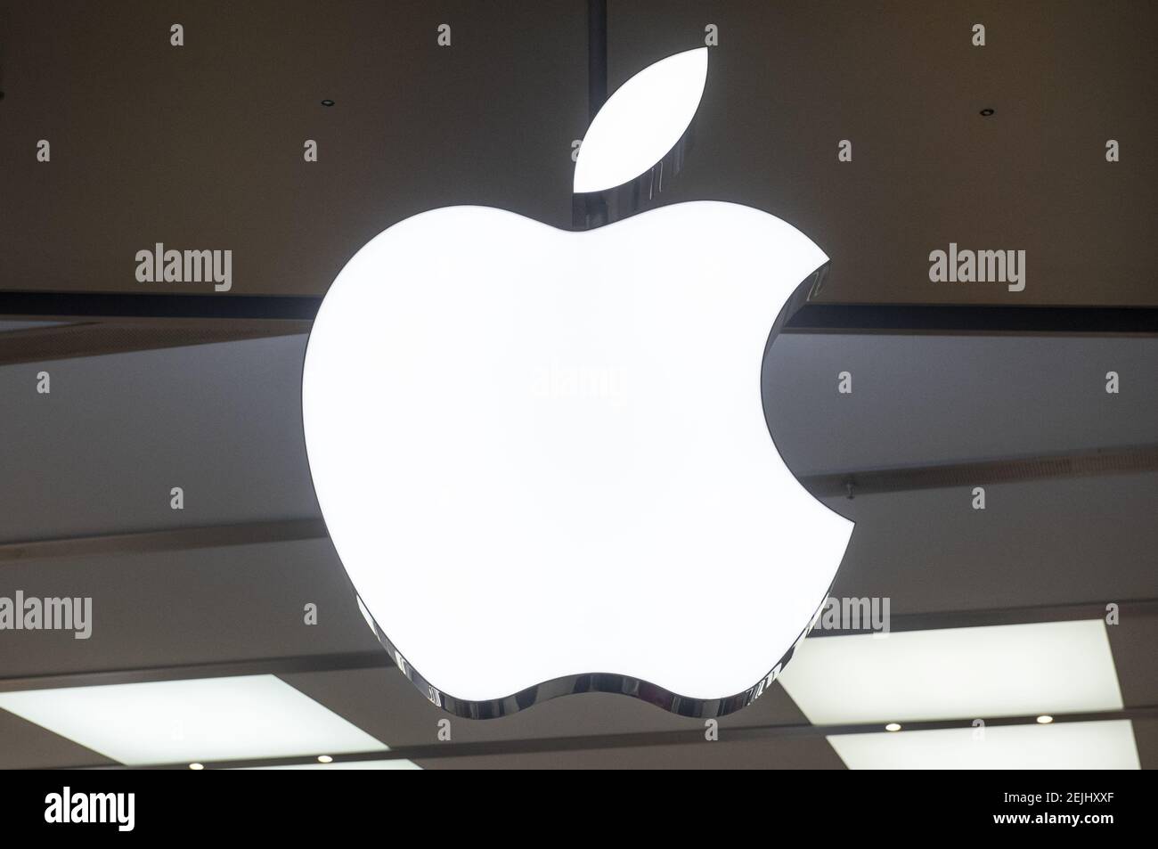 American multinational technology company Apple logo seen in Hong Kong ...