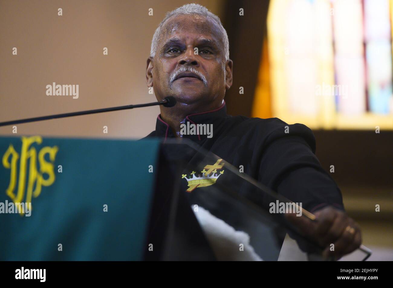 UNITED STATES - JANUARY 26: Pastor Marshall F. Prentice preaches during ...