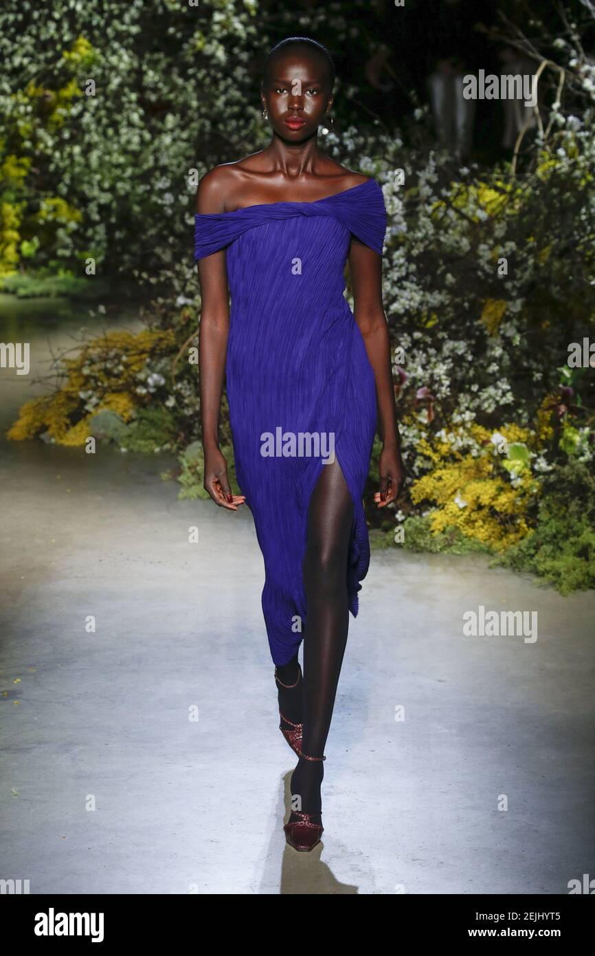 Model Ajok Madel walks on the runway at the Jason Wu Womens fashion ...