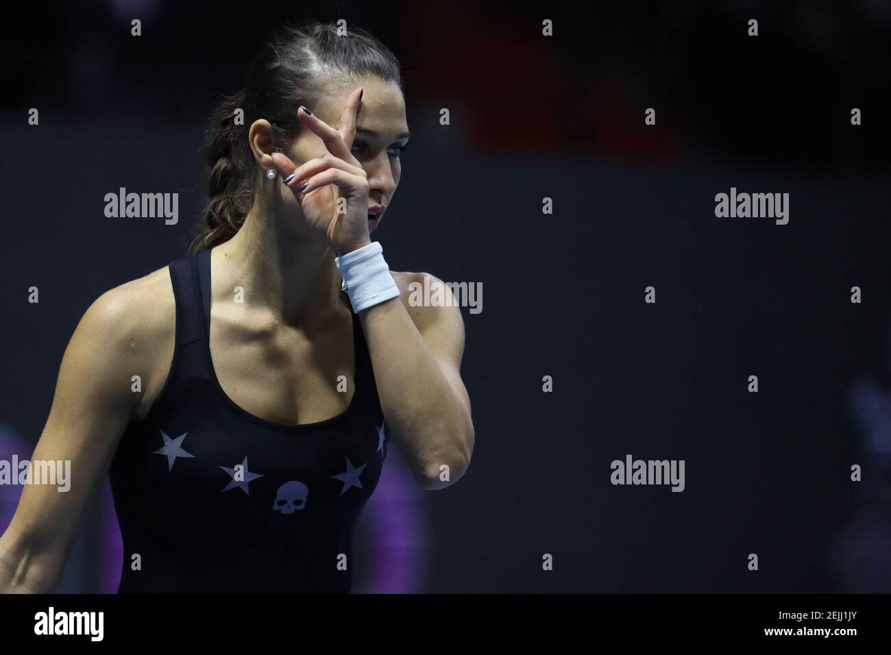Vitalia Diachenko of Russia is seen during a match against Maria Sakkari (not seen) of Greece at ...