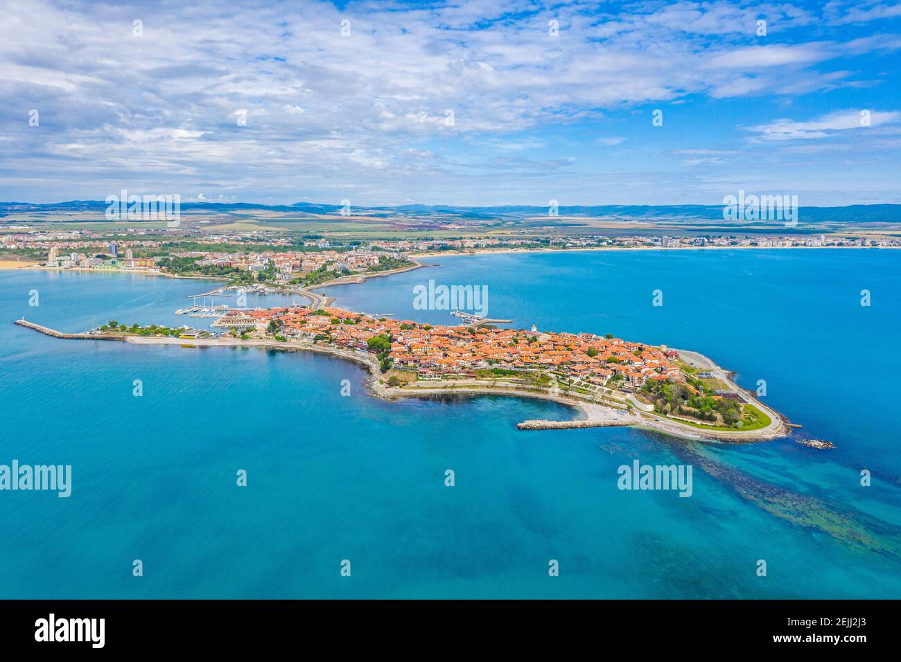 Aerial view of the Bulgarian town Nessebar Stock Photo - Alamy