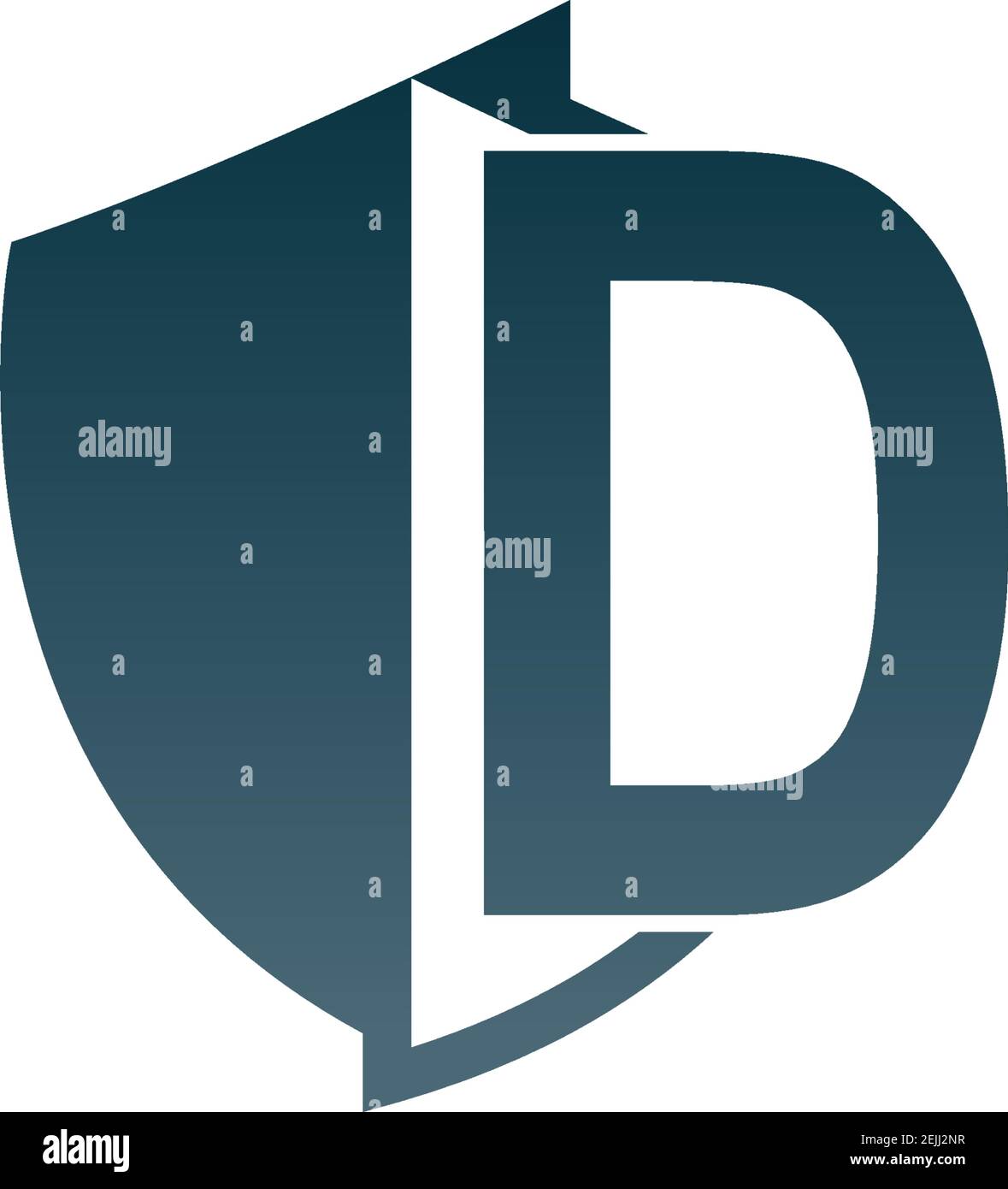 Shield logo icon with letter D beside design vector illustration Stock ...