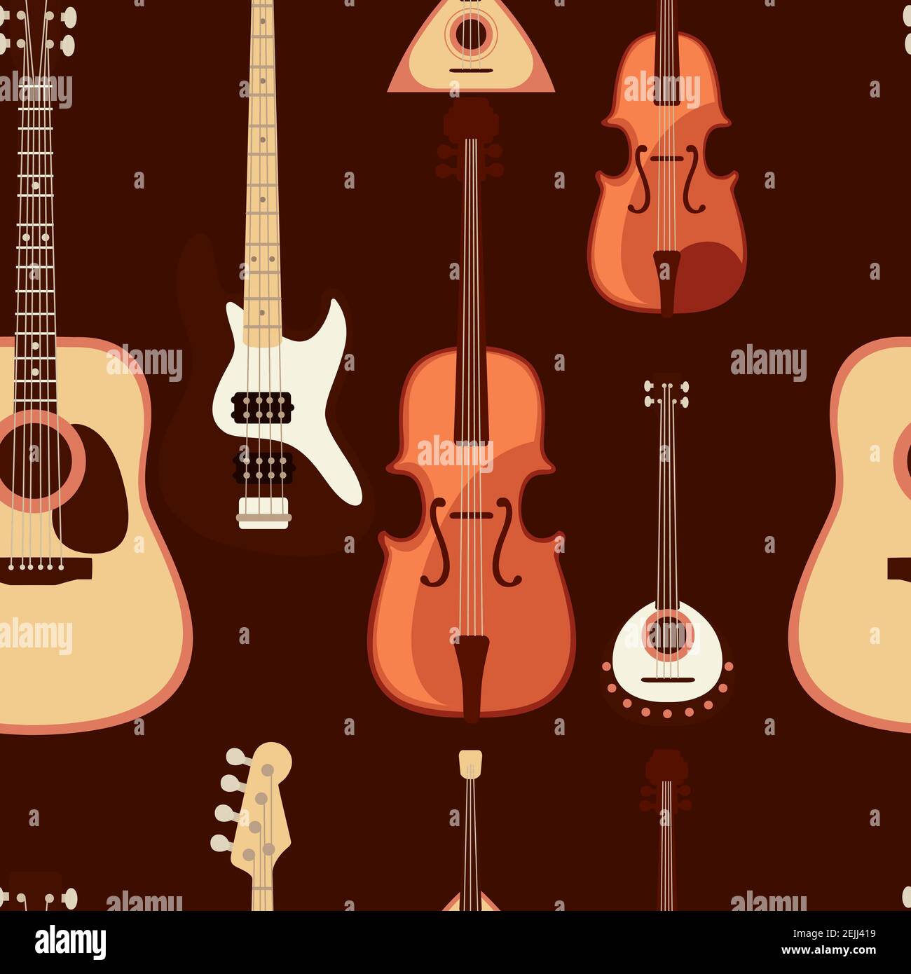 Seamless pattern of classical musical instrument collection cartoon ...