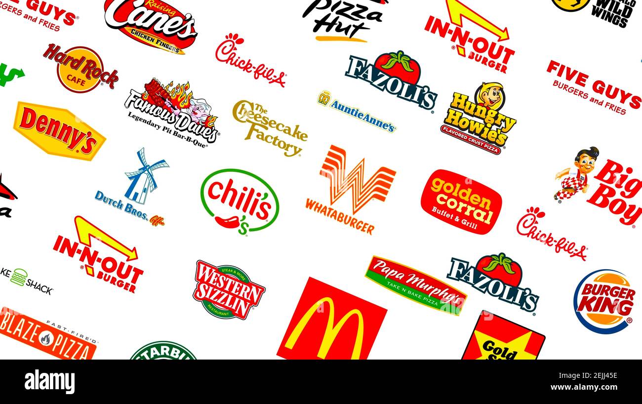 Logotype collection of most famous Fast-Food, Restaurants and Coffee ...