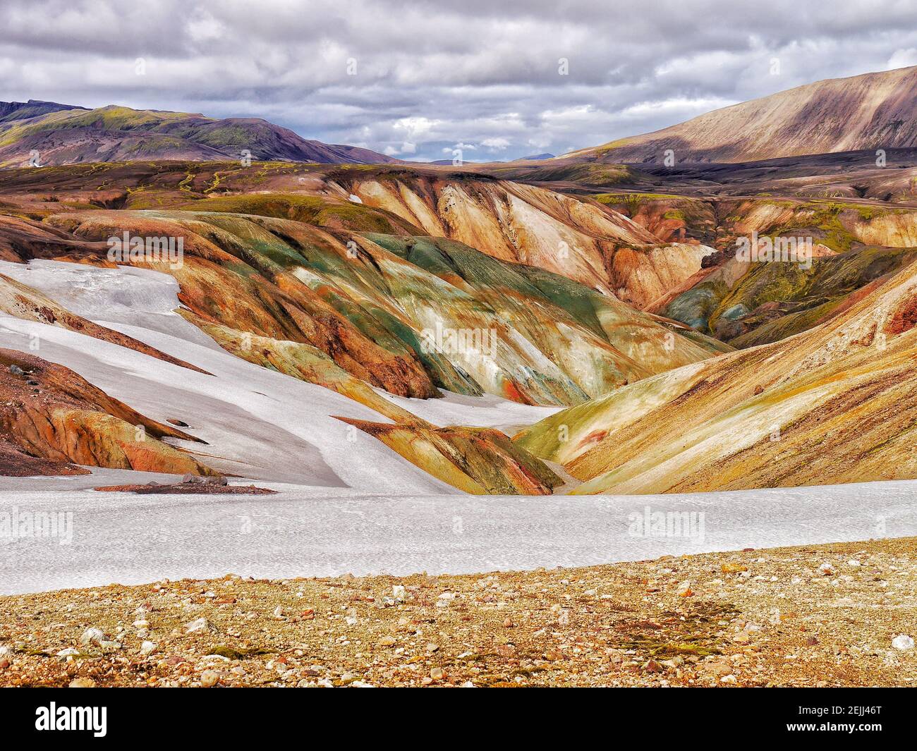 Snow covered Landmannalaugar colors in Iceland Stock Photo - Alamy