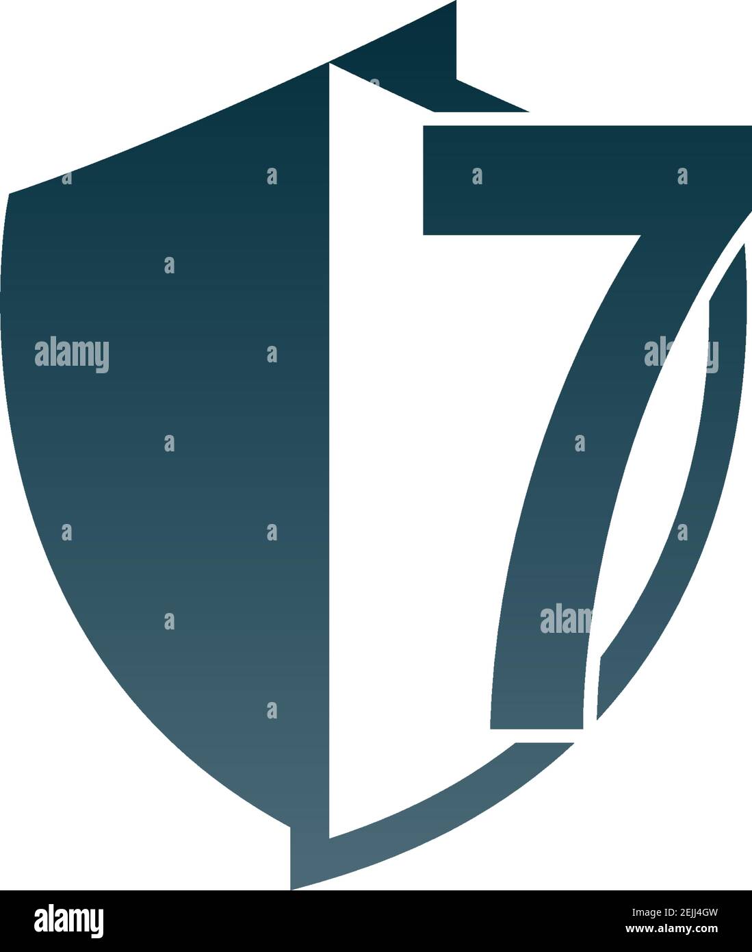 Shield logo icon with number 7 beside design vector illustration Stock ...